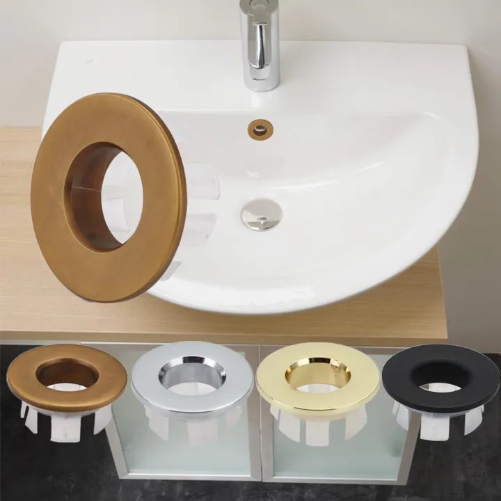 Plastic Sink Basin Faucet Round Overflow Cover Hole Cap Insert Chrome ...