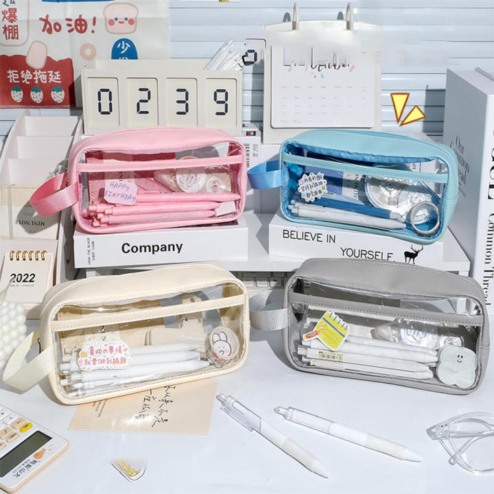 Transparent Pen Organizer Stylish Pencil Storage Pouch Portable Pen ...