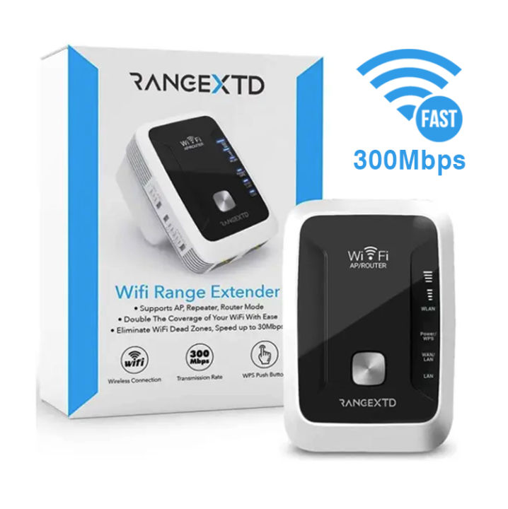 RANGEXTD WiFi Extender with Ethernet Port 300mbps, 2.4 GHz Wireless ...