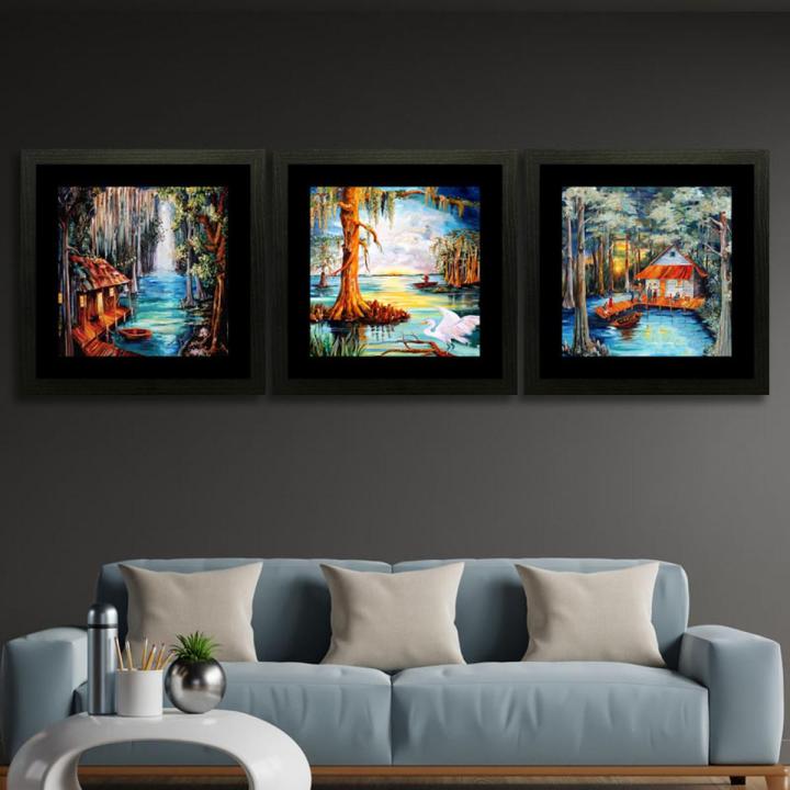 Set of 3 Lake Scenery Wall Art Frames, Collage Frames for Wall Décor ...