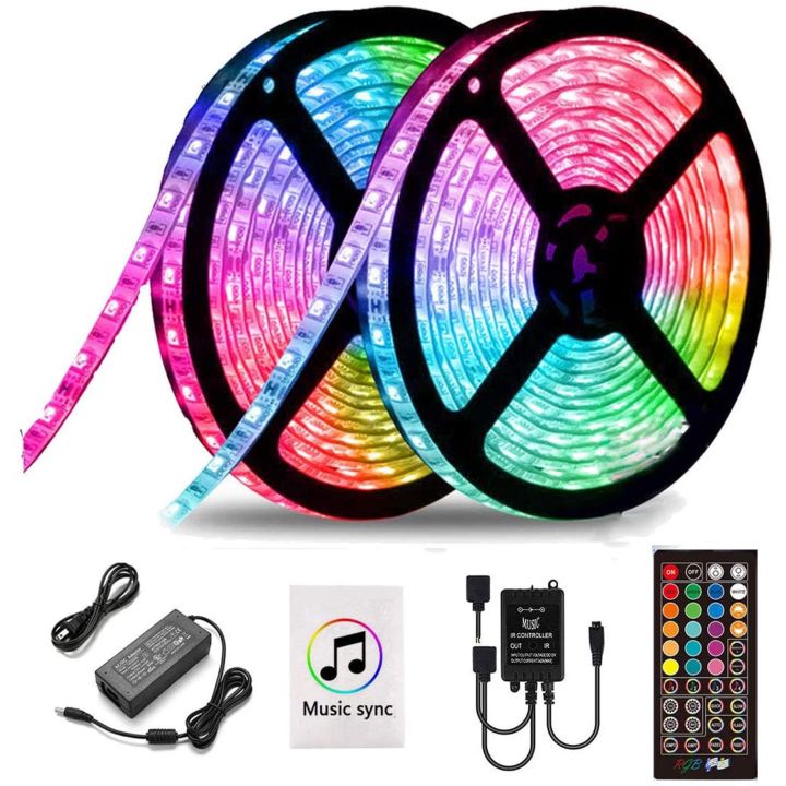 RGB Remote Control LED Adhesive Strap 16 Colors 5m Length Remote ...