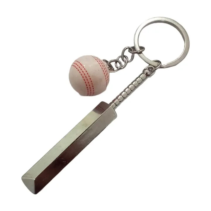 Cricket Bat & Ball Keychain - Metal Keychain- keyring for bag - Bike ...