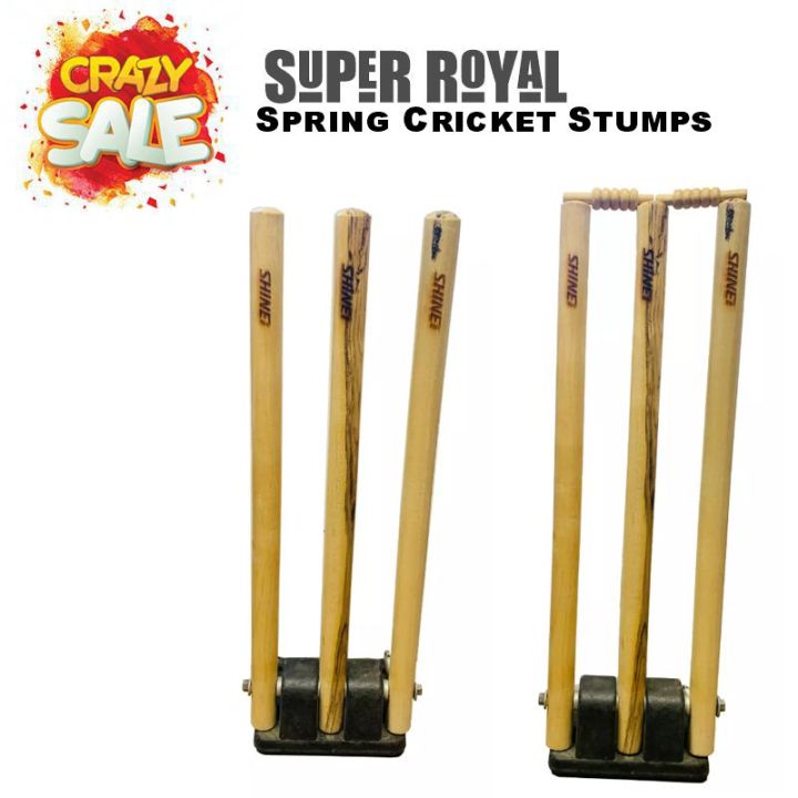 Spring Back Cricket Stumps - 28in ICC Regulation Stumps for Cricket ...