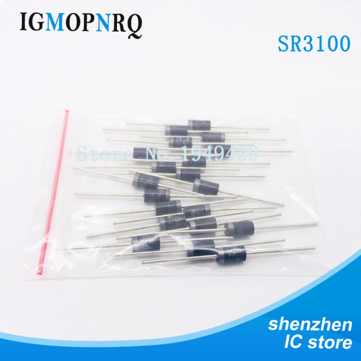 20PCS SR3100 SB3100 DO-41 3A 100V Schottky diode with rectifier 3A ...