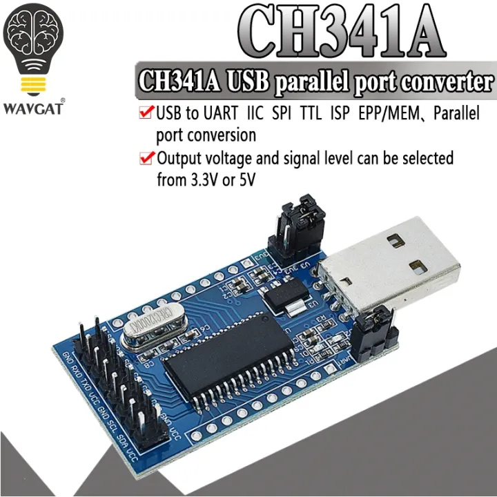 CH341 Programmer USB UART IIC SPI Convertor Parallel Port Onboard ...