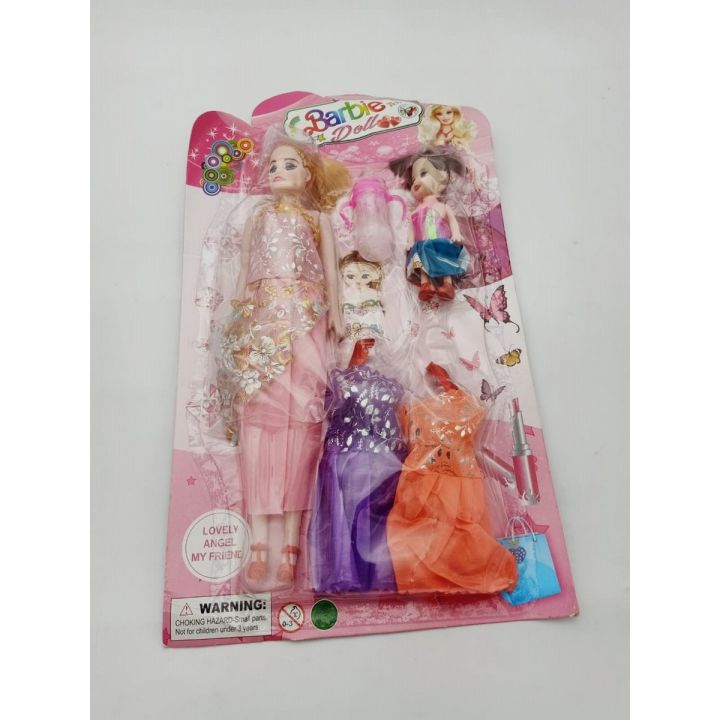 Doll Set Barbiee Girl With Feeder & 2 Extra Suits Amazing Dolls Play ...