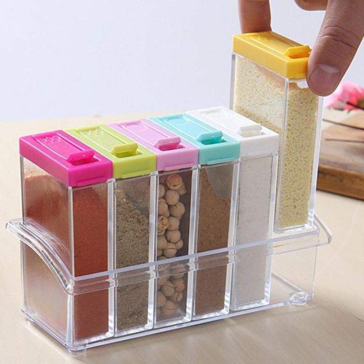6 Piece/set Spice Jar Seasoning Box Kitchen Spice Storage Bottle Jars ...