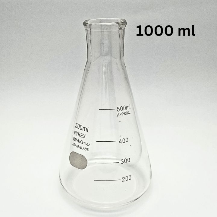 1000ml Graduated Conical Flask, Borosilicate 3.3 glass, Conical Flask ...