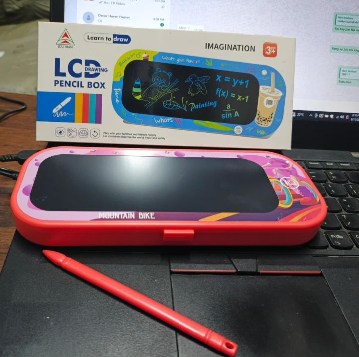 Kids pencil box with led writing tablet | Daraz.pk