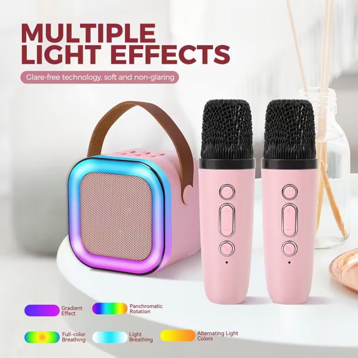 K12 Wireless Mic With Speaker Dancing Light Karaoke Mic - Single ...