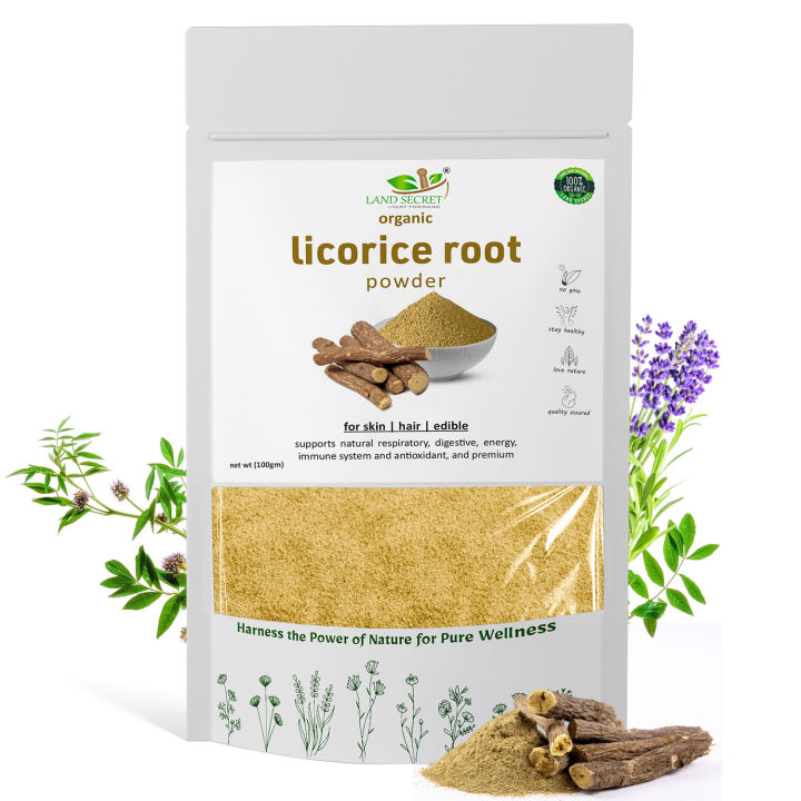 Land Secret Licorice Root Powder: 100% Natural Mulethi Powder - 100g ...