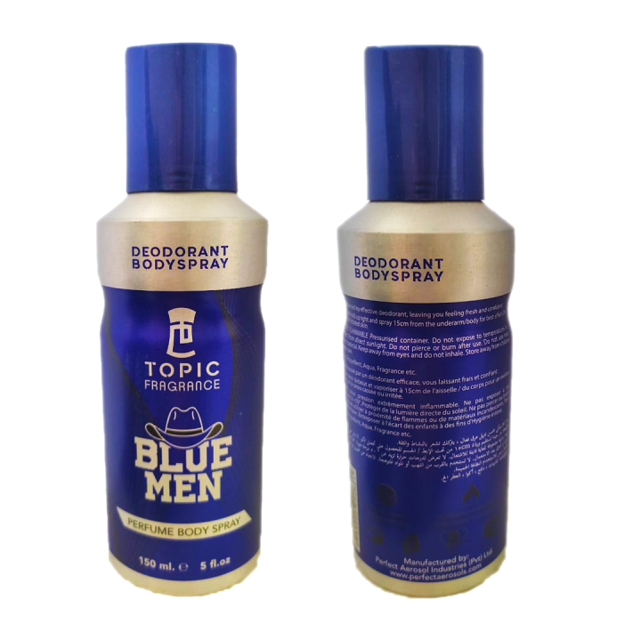 Blue Men Deodorant Body Spray By Topic Perfumes For Men 150ml | Daraz.pk