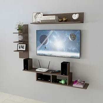 Led tv shelf Wall mounted Lcd racks Wall Mounted Media Console Floating ...