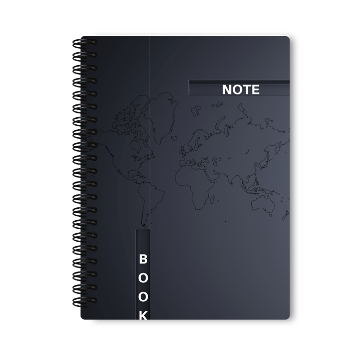 Mayfair Moments - Jett Black Spiral Notebook | A5 , A4 Sizes 200 pages | Black Notebook | Office ...