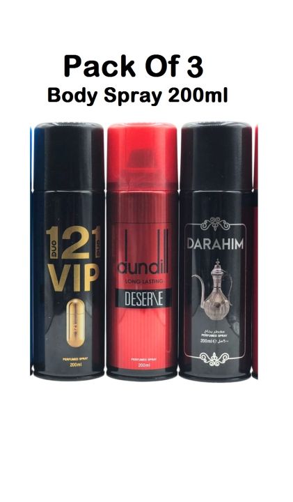 Pack of 3 Spray Of Perfumed Body Spray Fragrance 200ml Pack | Daraz.pk