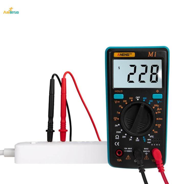 M1 Digital Multimeter tester Auto AC/DC Ammeter Voltmeter Ohm Blue ...