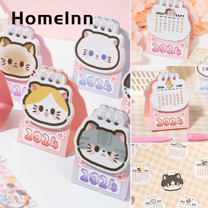Foldable Desk Calendar Compact Cartoon Desk Calendar Cute Kawaii Design ...