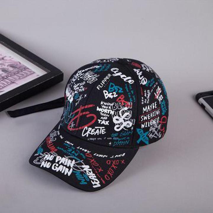 Korean cap cap for men Graffiti new cap hip hop baseball cap korean cap for women | Daraz.pk