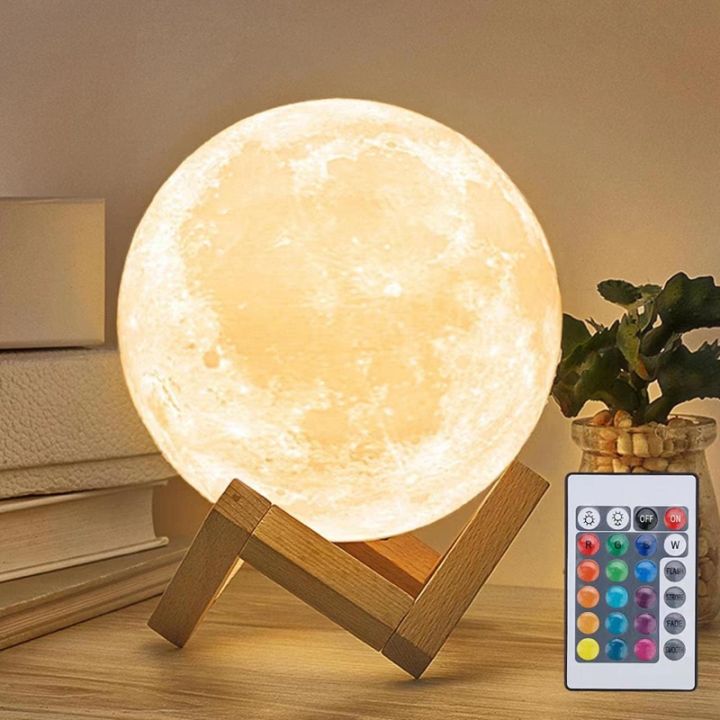 16 Colors Moon Lamp - Home Decor, Moon Light with Brightness Control ...