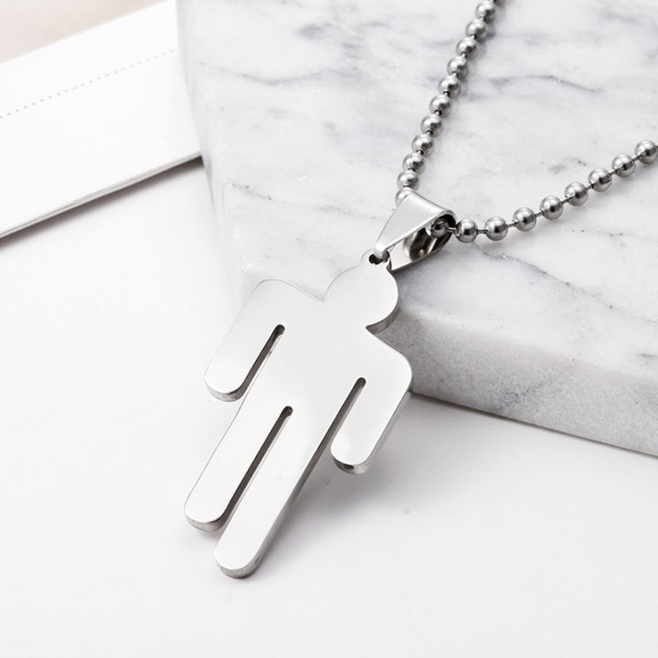 【Hot demand】Billie Eilish Pendant Necklace Round Strand Chain Stainless ...
