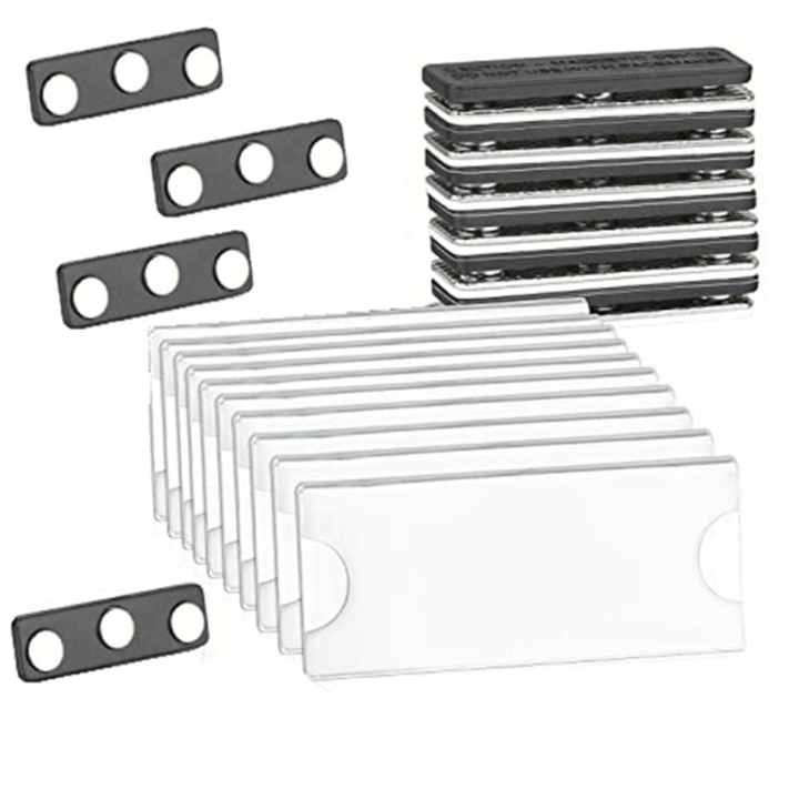 Magnetic Name Tags Kit Magnetic Badge Holders +3 Strong Magnets ...