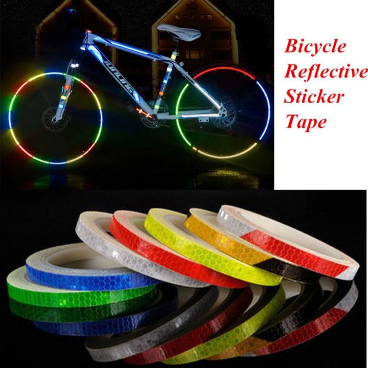 1cm*8m Hot Bicycle Fluorescent Cycling Accessories Wheel Rim Decal Bike ...