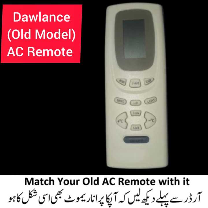 Dawlance Old Model 18ct AC Remote Control - Air Conditioner Remote ...