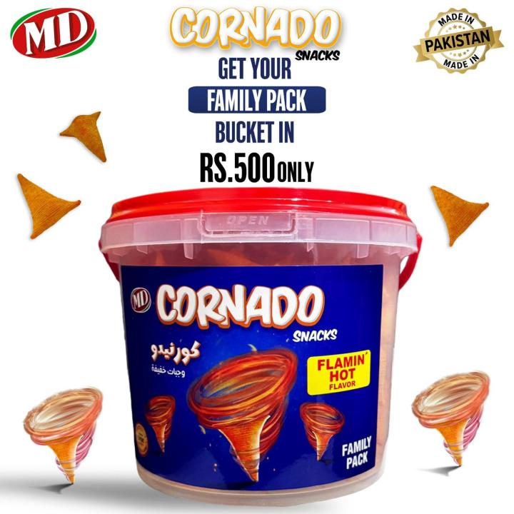 CORNADO Snacks Bucket Family Pack Flamin Hot Flavor | ZEE SNACKS - MD ...