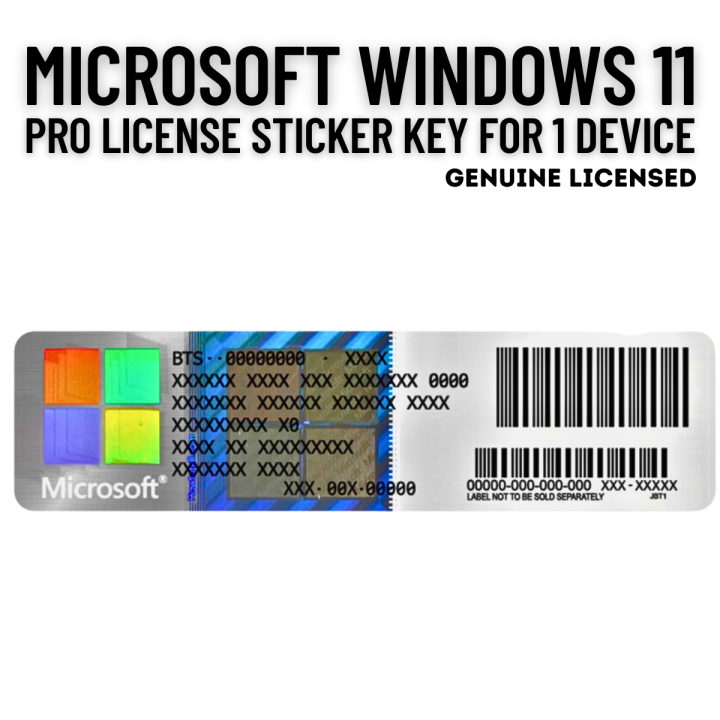 Windows 11 Pro Physical Product Key Sticker for 1 Device for Lifetime ...