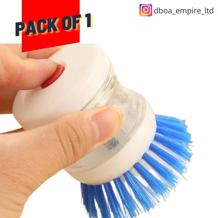Pot Dish Plastic Brush With Liquid Soap Detergent Storage Kitchen ...
