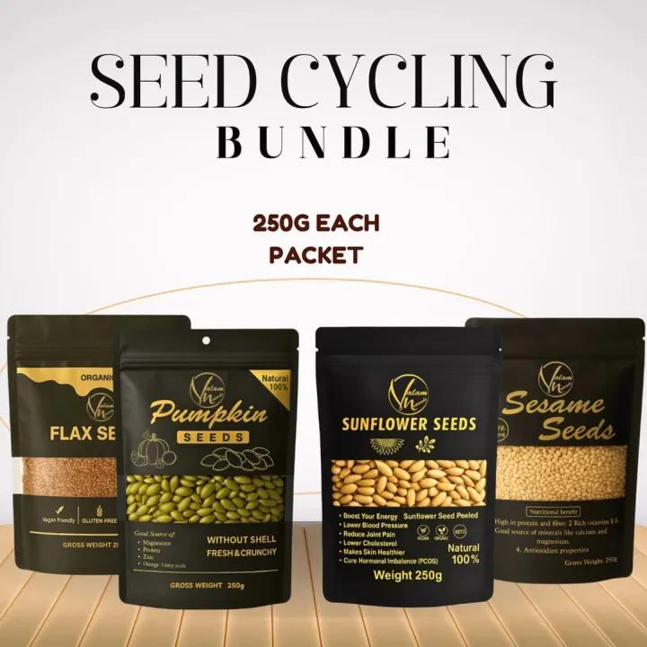 PCOS Seed Cycling Kit | Hormone Balance Solution 250G X 4-Packet Bundle ...