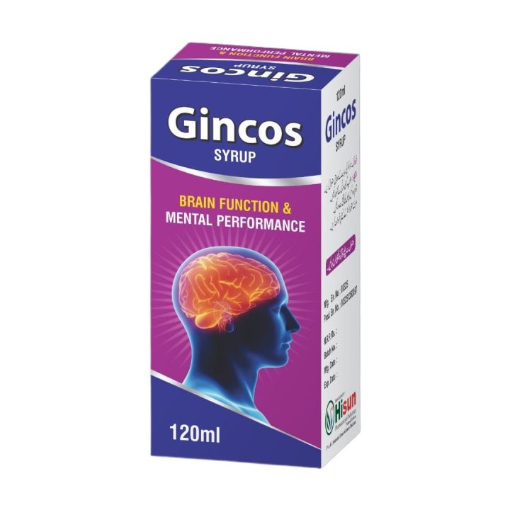 Hisun's Gincos Syrup(120mL) |Ginkgo Biloba Syrup| |Supports Brain ...