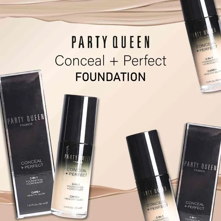 PARTY QUEEN 2IN1 SUPER HIGH COVERAGE FOUNDATION BEST FOR OILY FREE SKIN ...