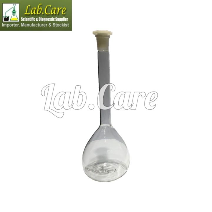 Volumetric Flask, 500ml – Clear-Fitted with Polypropylene Stopper ...