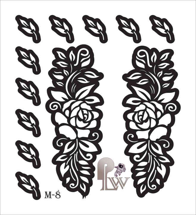 Mehndi sticker stencils,Both Hand Mehndi design, Instant Mehndi Hacks ...