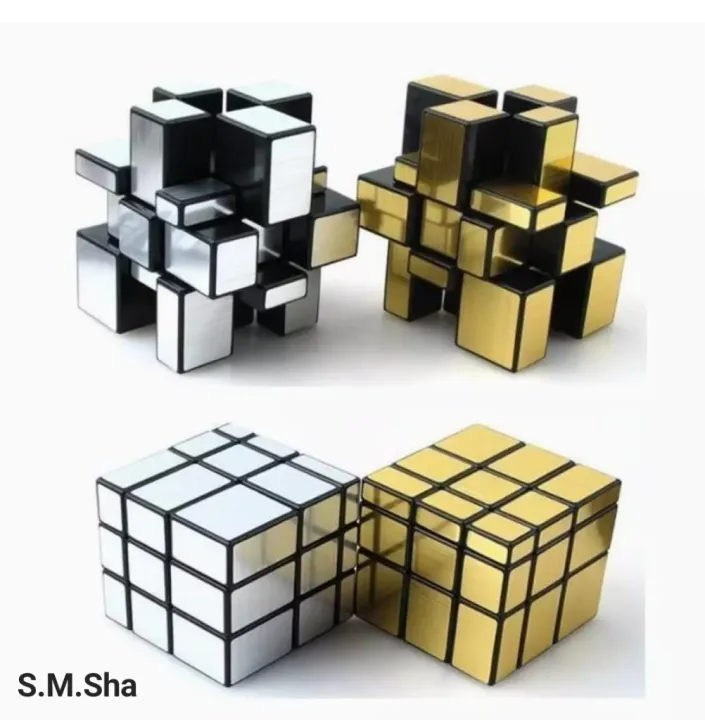 Pack Of 2 Golden & Silver Mirror Cube - 3X3X3 | Daraz.pk