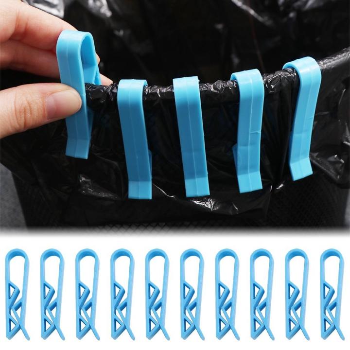 10Pcs Retaining Clamp Plastic Garbage Bags Clip Blue Universal Trash ...