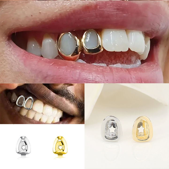 Hip Hop Hollow Star Tooth Grillz Teeth Decoration Tooth Caps Fangs ...