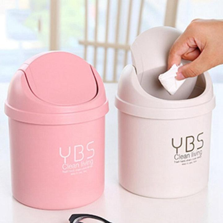 Mini Plastic Wastebasket, Counter Top Push-Button Trash Can | Daraz.pk