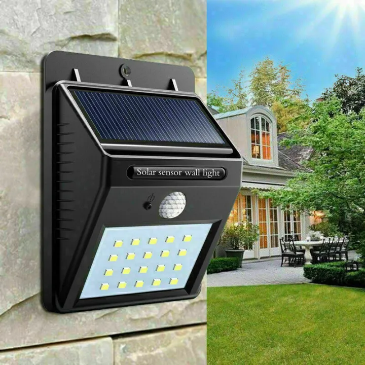LED Solar Powered PIR Motion Sensor Garden Wall Light Security Flood Outdoor | Daraz.pk