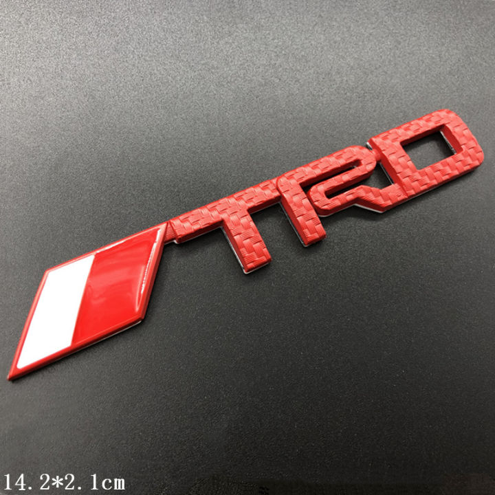 3D Metal TRD Logo Emblem Red Carbon Car Sticker Badge Sport Style Auto ...