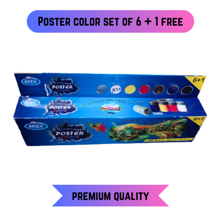 poster color set of 6 - poster color paint set for artist / children ...