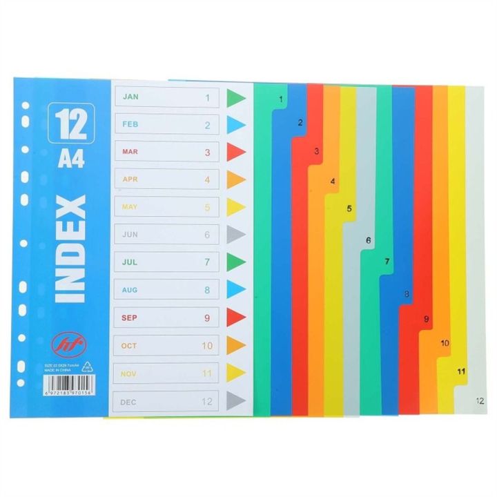 Binder Tabs 5/10/12/20/31Pages Index Separator Page Numbers A4 Size ...