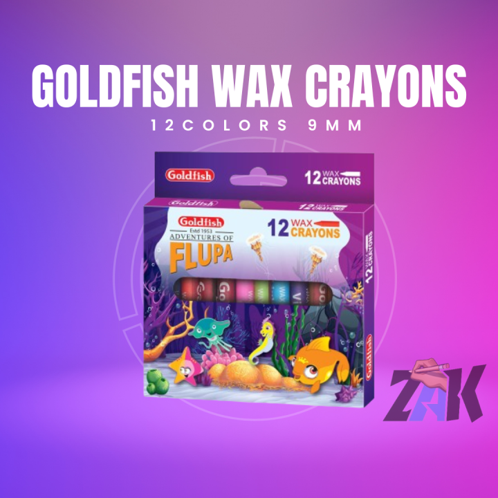 Goldfish Crayon Colors Wax 12 Colour Box Set Vibrant Colors for Kids ...