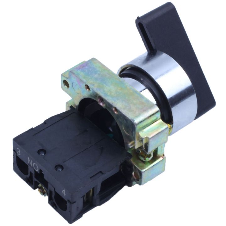 2X AC 240V 3A NO SPST Black Cap 2 Position Selector Latching Rotary ...