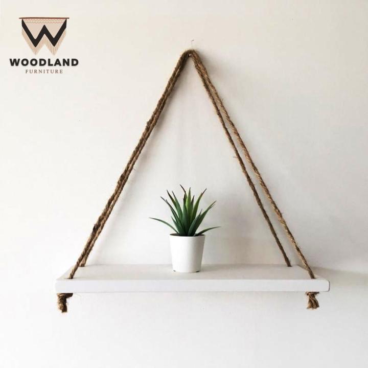 Wood Land Furniture NATURAL - DIY Tough Rope Hanging Shelf White | Daraz.pk