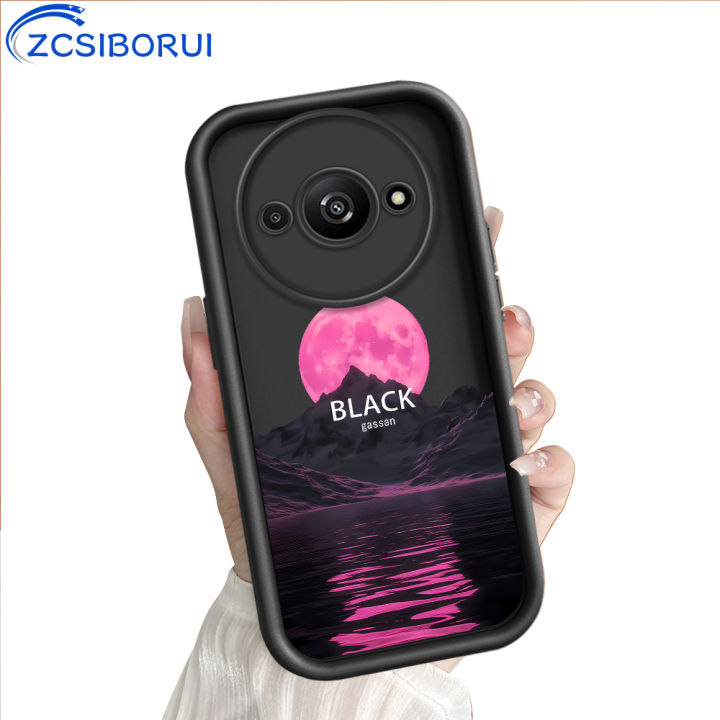 ZCSIBORUI for Redmi A3x A3 Back Cover Pink Moon Scenery Pattern Soft ...