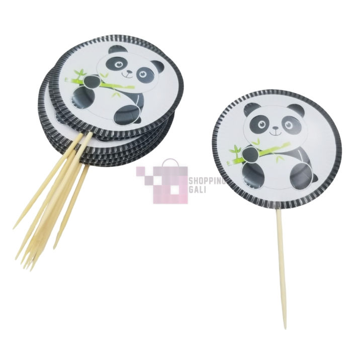 Panda Cupcake Topper - 2.5 inch - Panda Themed Party - White - Unisex ...