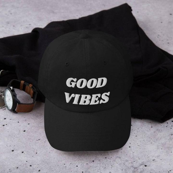 Good Vibes Hat Good Vibes Dad Hat Black Hat Hats for Men Hats For Women ...