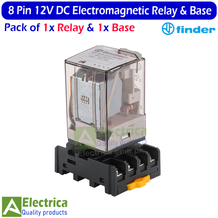 finder 8 Pin 10A Coil 12V DC Rail-Mount Power Relay and PTF-088A Screw ...